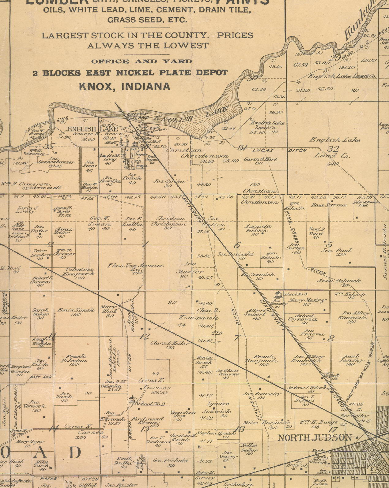 1898 Plat Map | Starke County Historical Photos & Documents