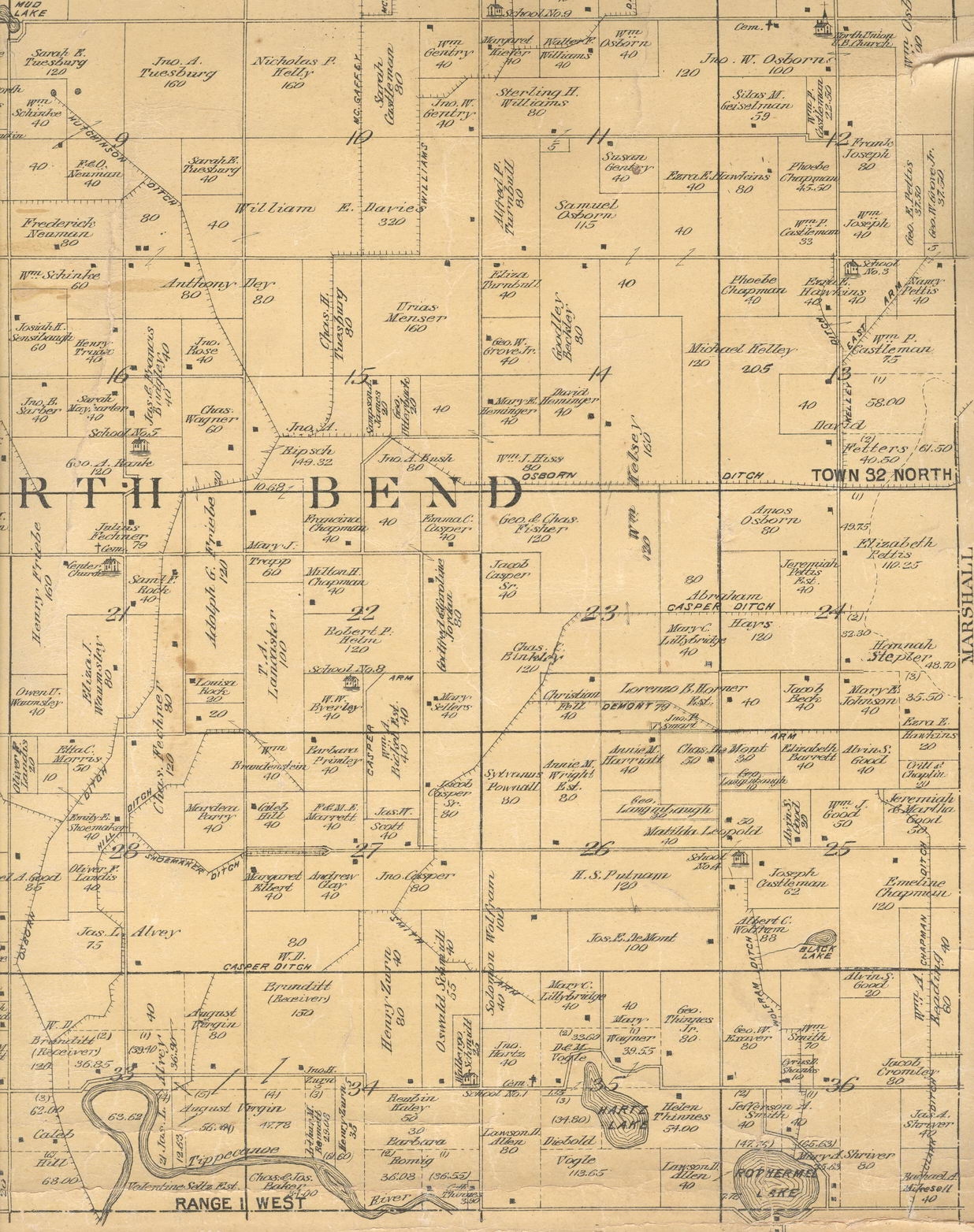 1898 Plat Map | Starke County Historical Photos & Documents