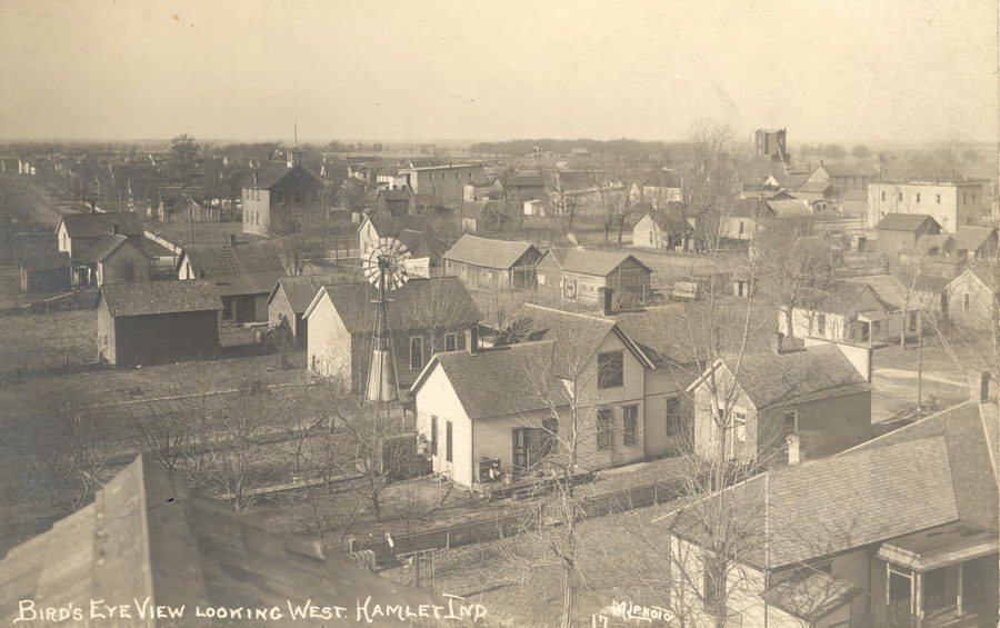 Hamlet Birds Eye View abt 1914 | Starke County Historical Photos ...